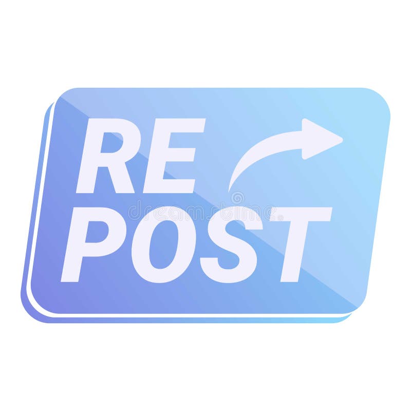 Repost Tag Icon, Cartoon Style Stock Vector - Illustration of feedback ...