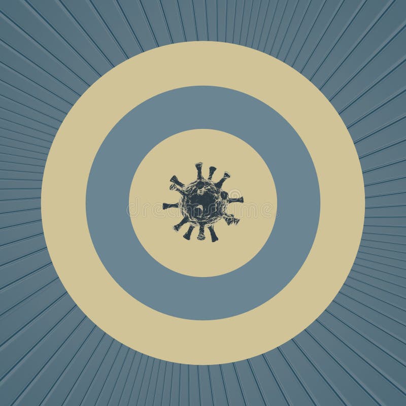 Representar Con Virus En Estilo Retro En Recorte Cuadrado Stock de ...