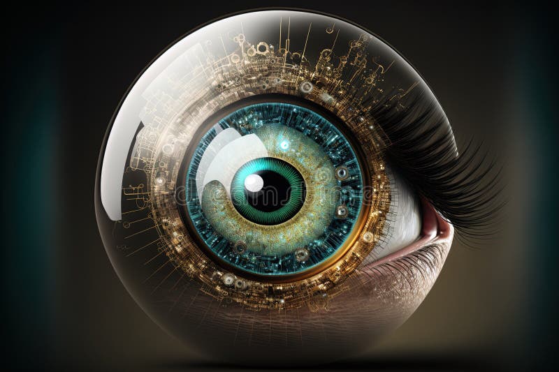 Representation of Bionic Eye Stock Illustration - Illustration of alien ...