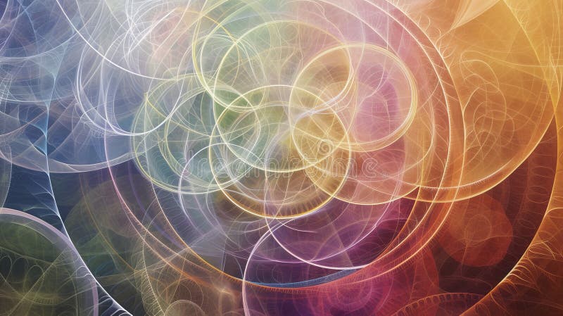 Colorful Abstract Art with Intersecting Circular Patterns Stock Photo ...