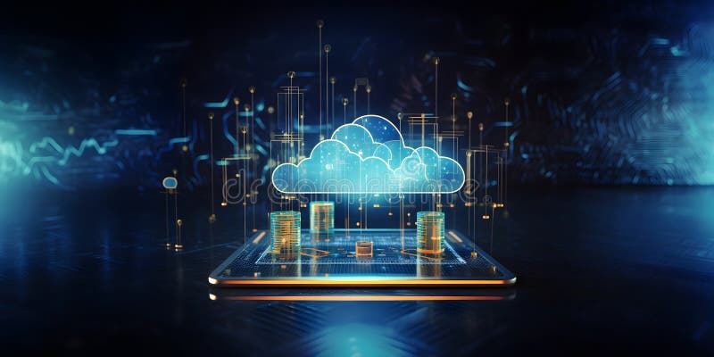 Representation of Blockchain and Big Data . Cloud Computing Network Internet Storage Stock ...