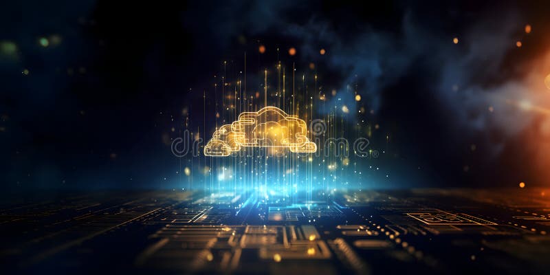 Representation Of Blockchain And Big Data Cloud Computing Network Internet Storage Stock