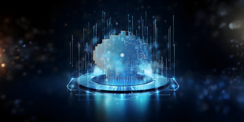 Representation Of Blockchain And Big Data Cloud Computing Network Internet Storage Stock