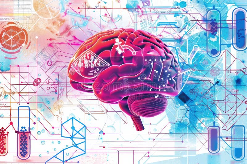 Representation of Brain Research Concept with Vibrant Neural Graphics ...