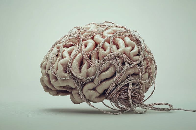 Representation of a Cluttered Mind with Tangled Wires Forming a ...