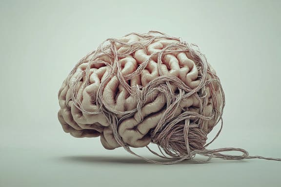 Representation of a Cluttered Mind with Tangled Wires Forming a ...