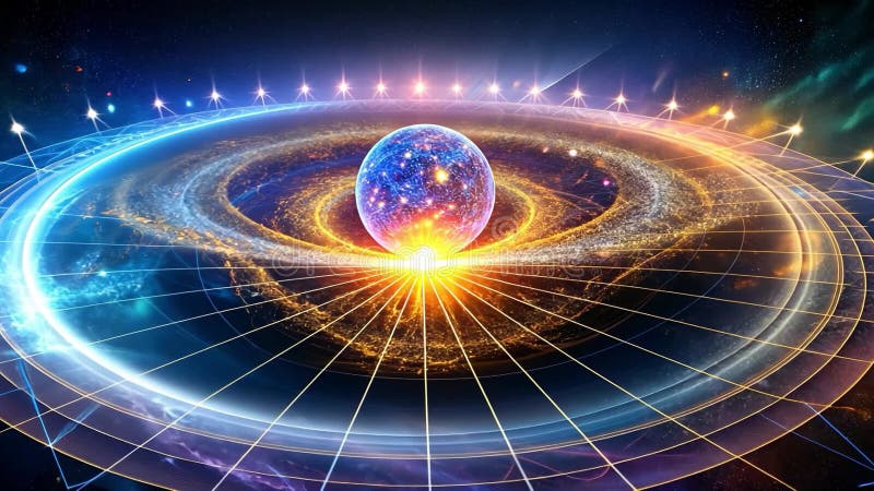 Representation of Cosmic Structures: Stars, Nebulae, and Galaxies Stock ...