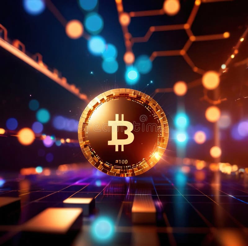 Representation of Digital Blockchain with Glowing Energy Data ...