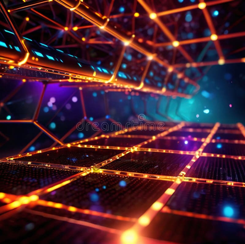 Representation of Digital Blockchain with Glowing Energy Data ...