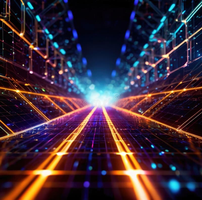 Representation of Digital Blockchain with Glowing Energy Data ...