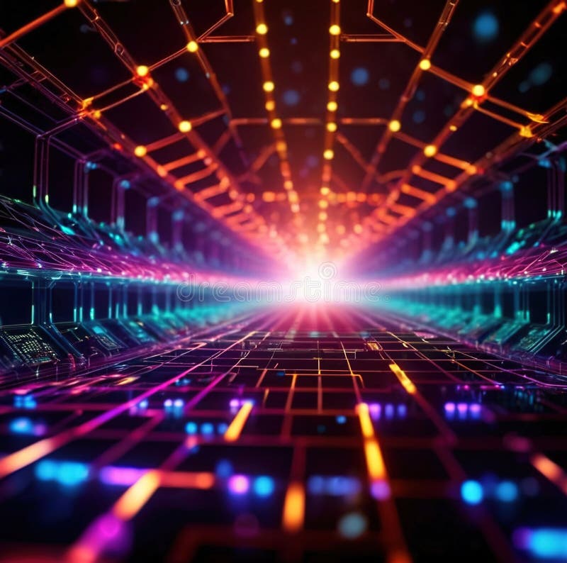 Representation of Digital Blockchain with Glowing Energy Data ...