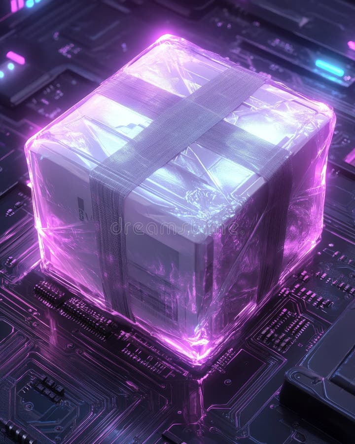 The Representation of Digital Delivery or E-commerce is a Glowing ...