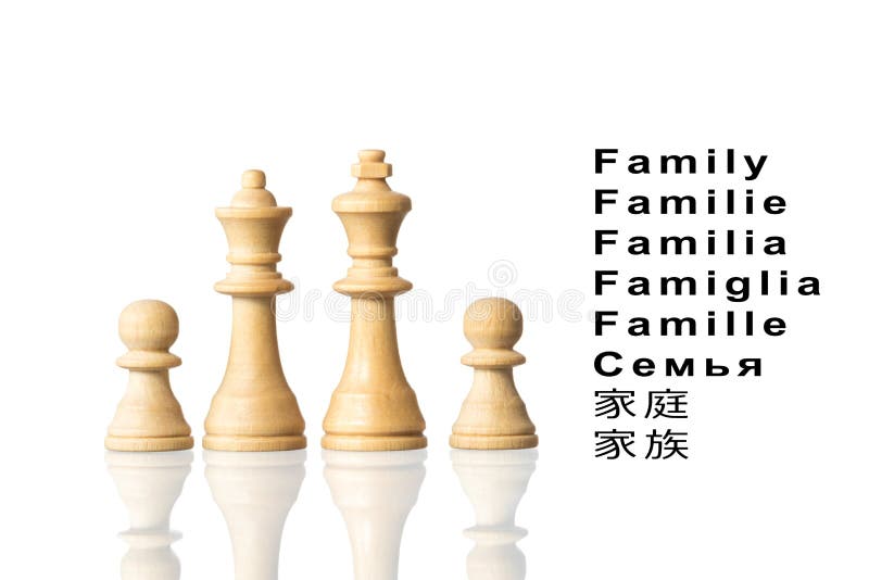 Representation of the Family with Chess Pieces and Word Stock Image ...