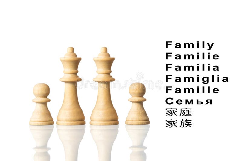 Representation of the Family with Chess Pieces and Word Stock Photo ...
