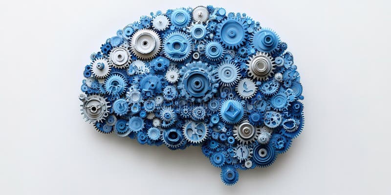 Representation of a Human Brain Composed of Intricate Blue Gears ...