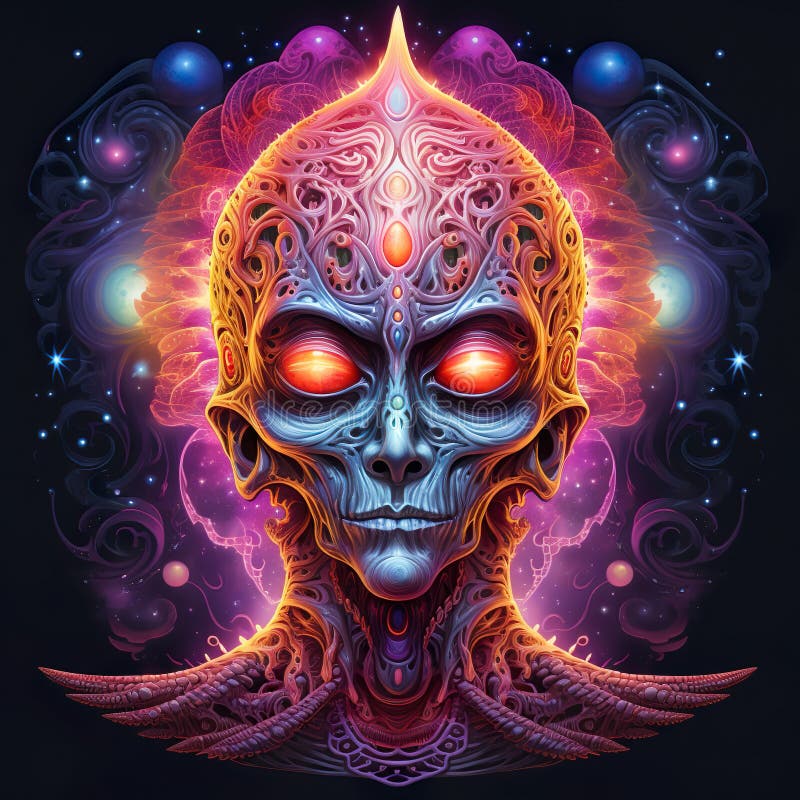 Psychedelic Trippy Alien Stock Illustrations – 770 Psychedelic Trippy ...
