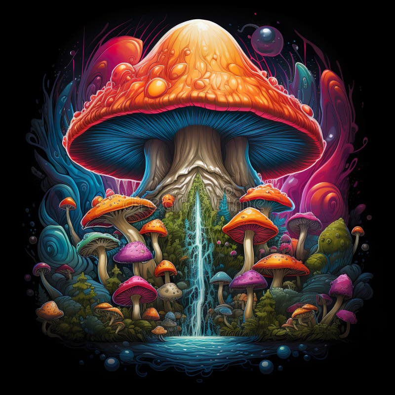 Representation in a Logo Format of a Psychedelic Landscape with Magic ...
