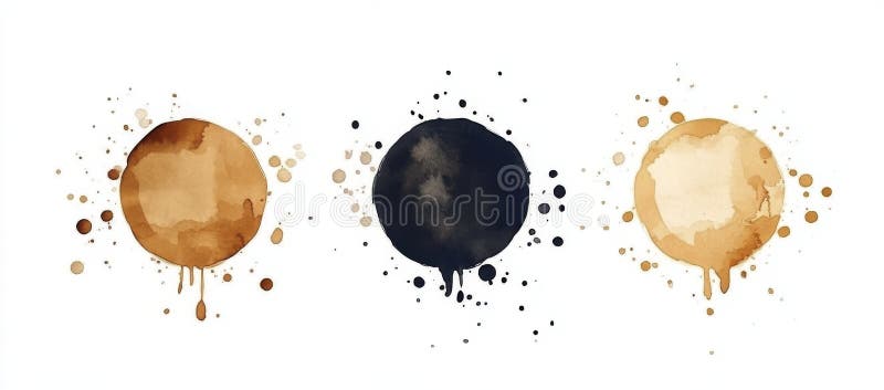 Representation of Modern Coffee Cup Marks, Isolated on White, with Tea ...