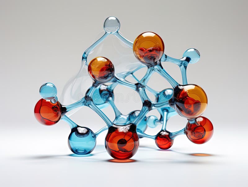 Representation of a Molecule with Its Atoms Represented with Colored ...