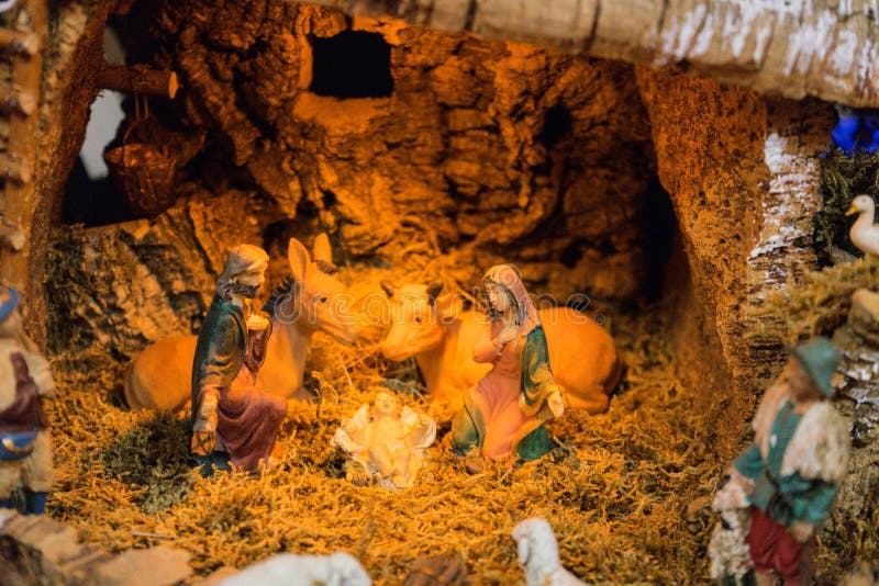 Statues of the Nativity Scene Stock Image - Image of spirituality ...