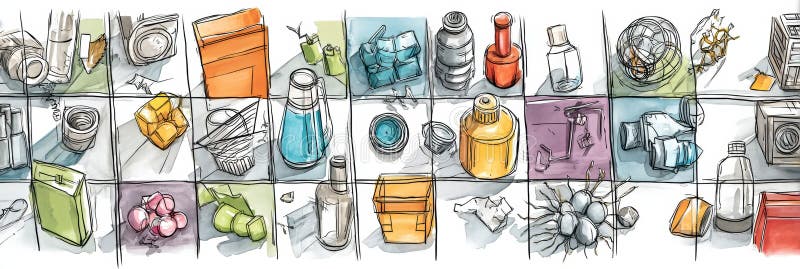 Representation of Overconsumption Illustrated through a Grid of ...