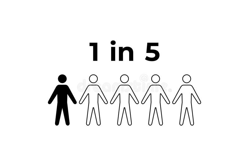 1 in 5 Representation of a Proportion Human Figure Icon Statistic ...