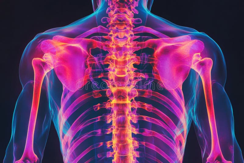 This Representation Showcases the Human Spine and Shoulder Bones, Using ...