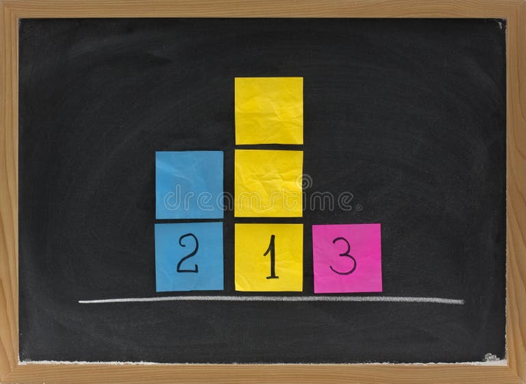 Representation of Three Level Podium on Blackboard Stock Image - Image ...