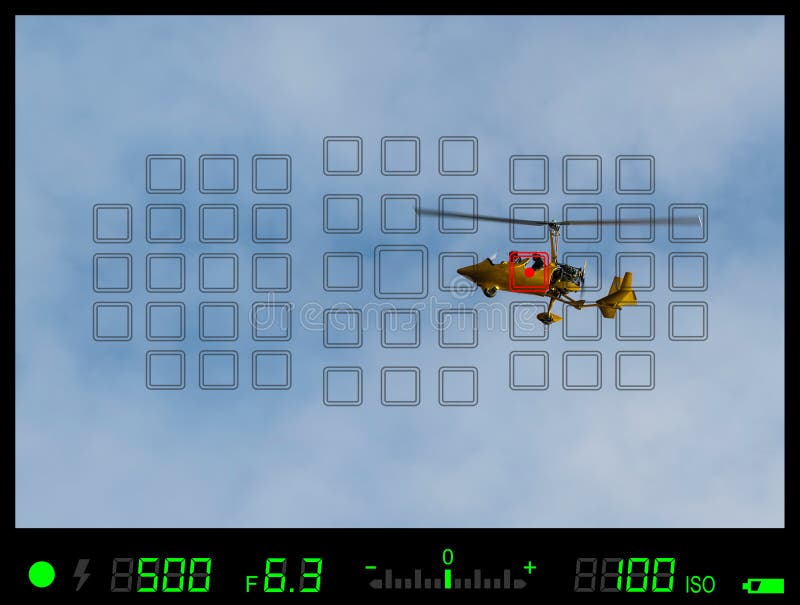 Viewfinder or Screen of an SLR Camera with Auto Focus Single Point ...