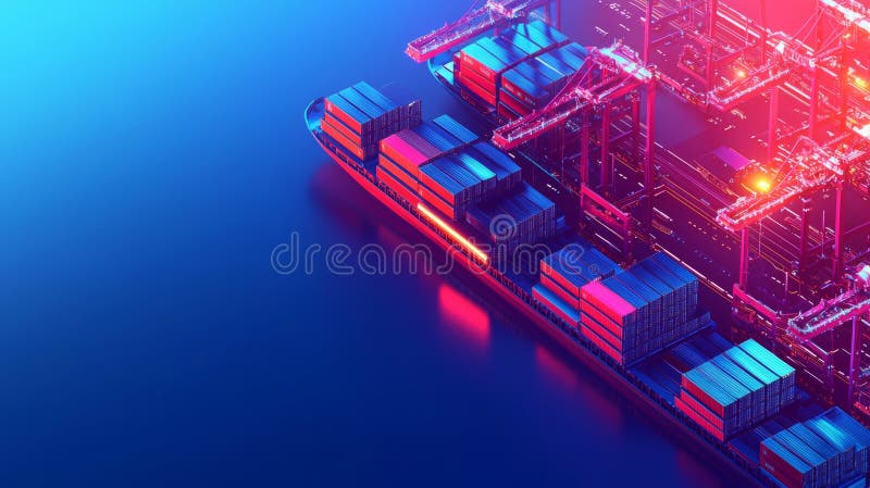 Representation of a Worldwide Logistics Network with Vivid Colors and ...