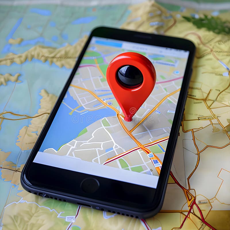 Representative Illustration of a Smartphone with Navigation Service ...