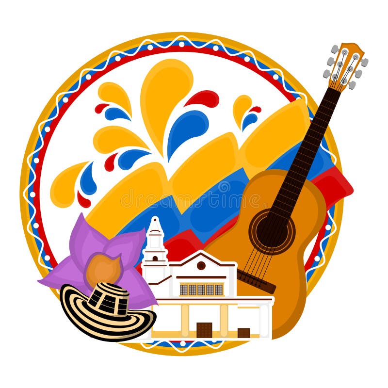 Representative Image of Colombia Stock Vector - Illustration of guitar ...