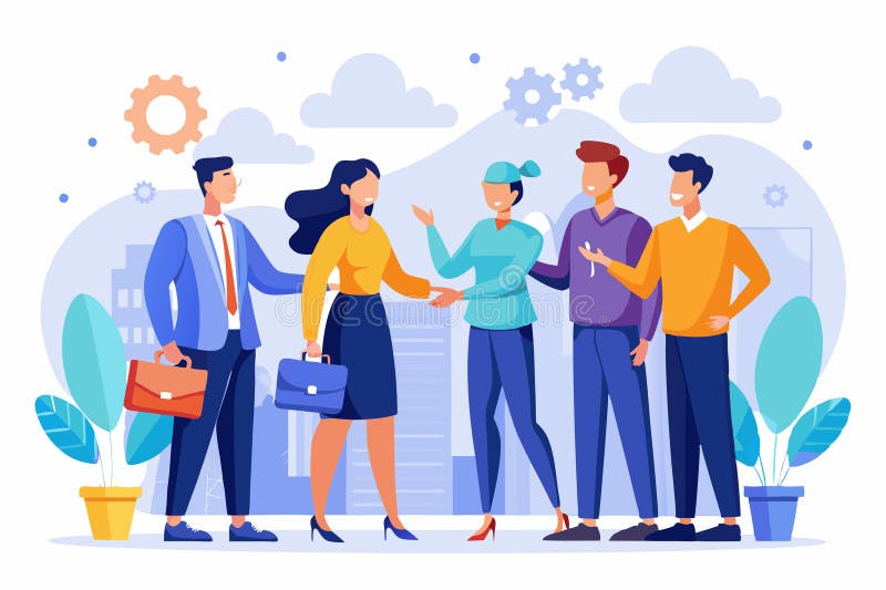 Representatives Engage in a Handshake To Solidify Their Agreement ...