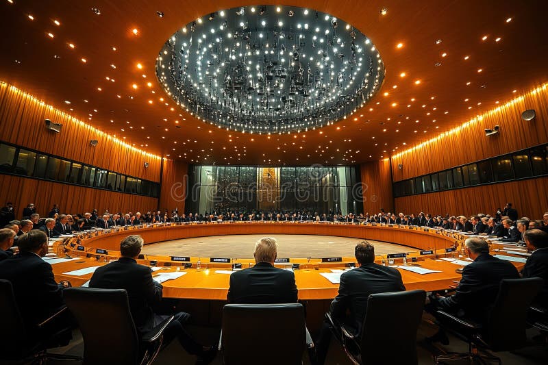 International Meeting of Country Representatives at a Round Table in a ...