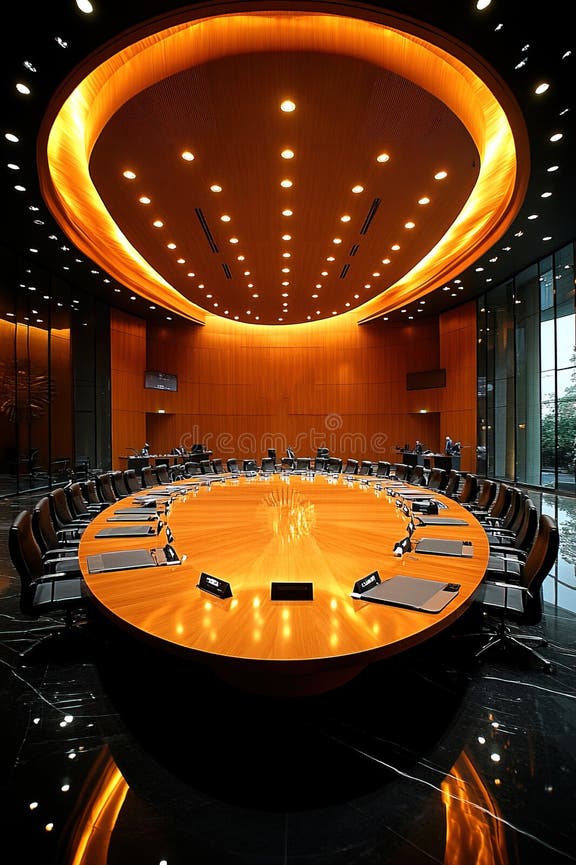 Representatives from Various Nations Convene in a Spacious Hall at a ...