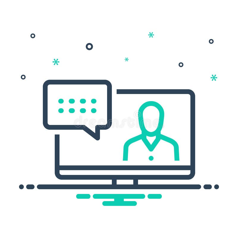 Mix Icon for Represented, Conversation and Describe Stock Illustration ...