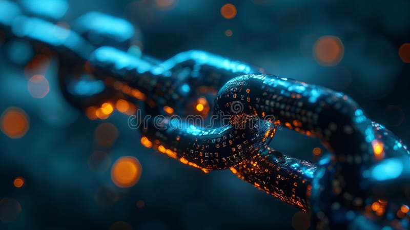 Represented by Neon Lights, Abstract Digital Chains Serve As Visual ...