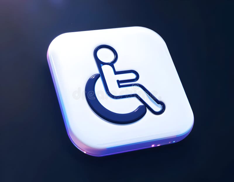 Representing Accessibility Accessible Sign on White Square with Clean ...