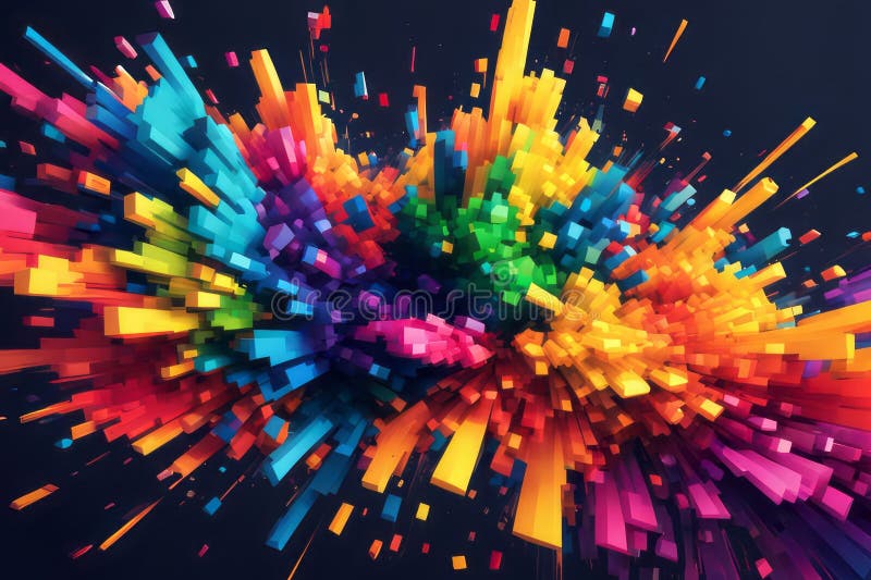 Astronomical Blast an Intense Explosion of Colors and Shapes Stock ...