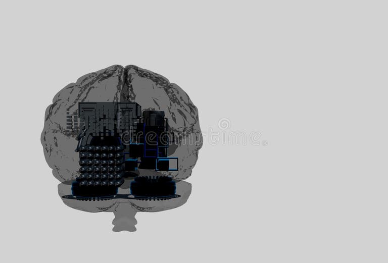 Representing Machine Learning through a Human Brain 3d Illustration and ...