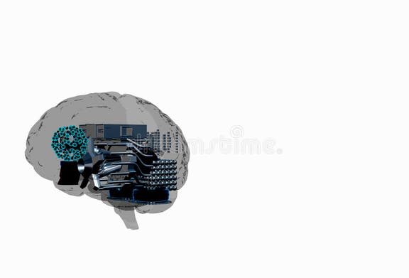 Representing Machine Learning through a Human Brain 3d Illustration and ...