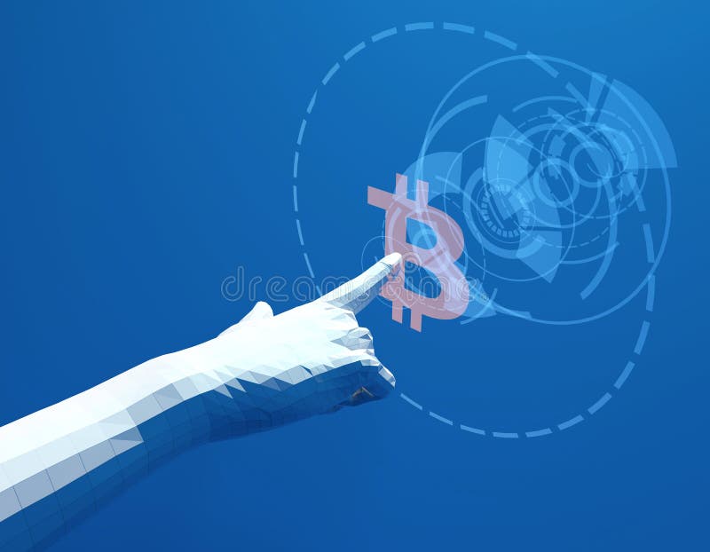 Technology Finger and Holographic Smart Icon, Internet Intelligent ...