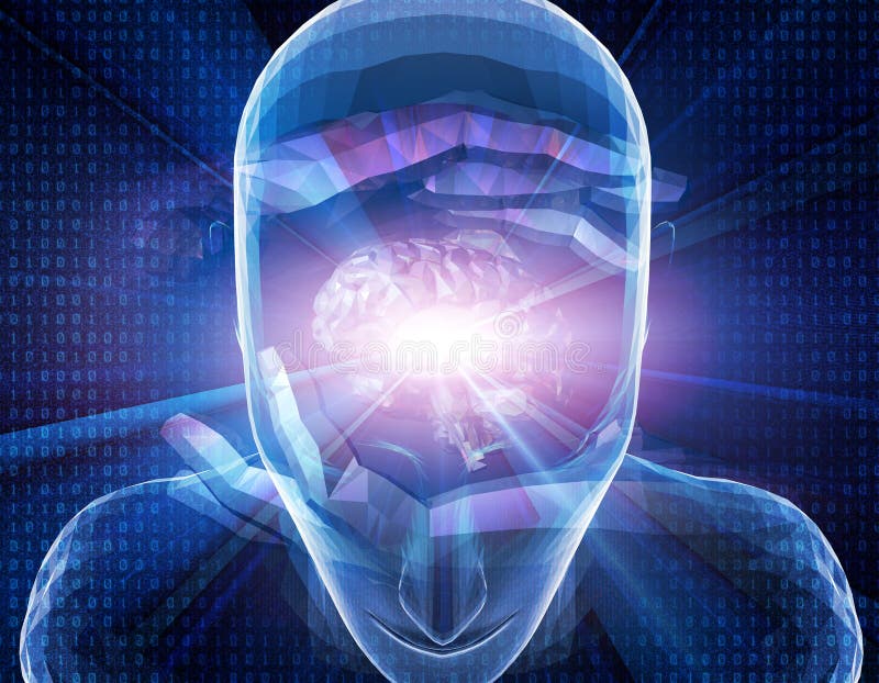 Future Artificial Intelligence Technology and Human Head, Wisdom and ...