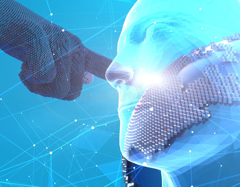 Future Artificial Intelligence Technology and Human Head, Wisdom and ...