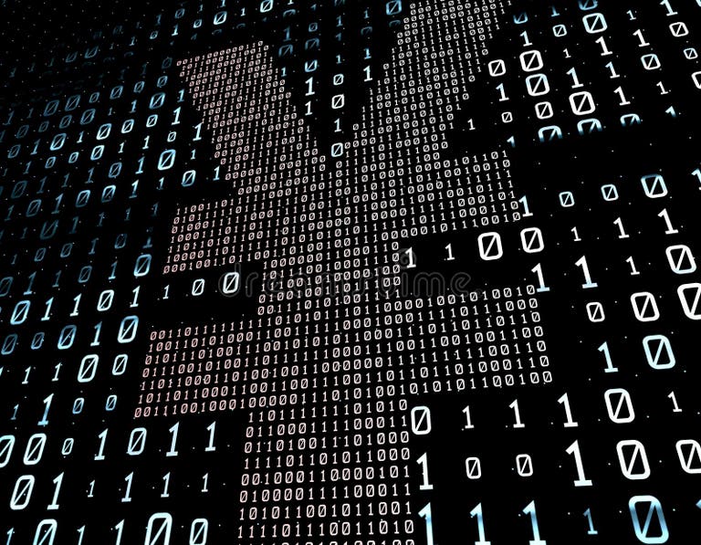 Binary Digital Array, Big Data Transmission and RMB Symbol, Programming ...