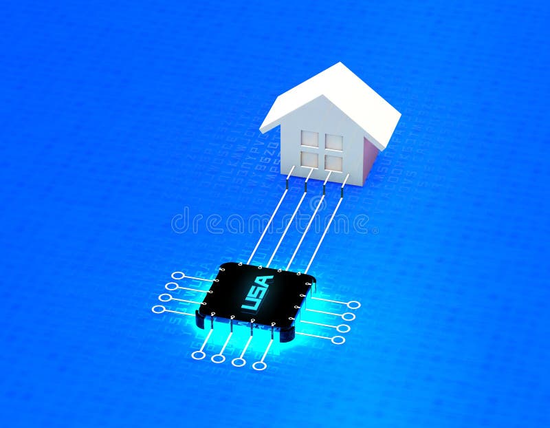 American-made CPU Chip, Communication Data Transmission and House ...