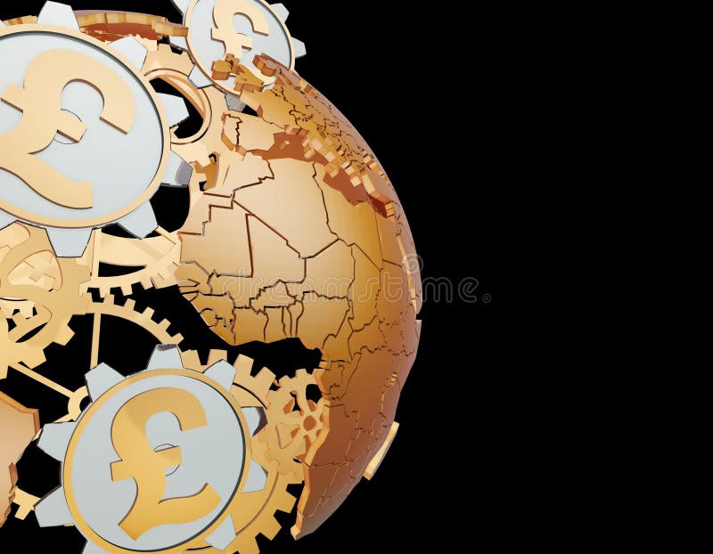 Earth and Key Pound Currency Symbol, Global Economic Development and ...