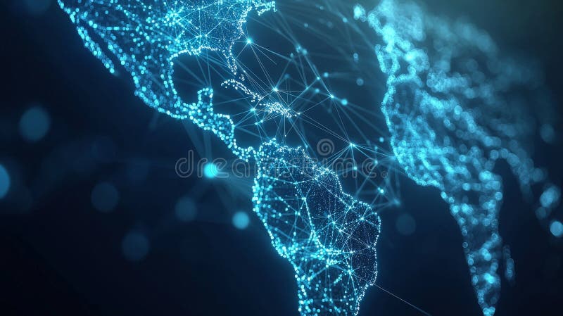 Represents Global Technology and Connectivity by an Abstract Global ...
