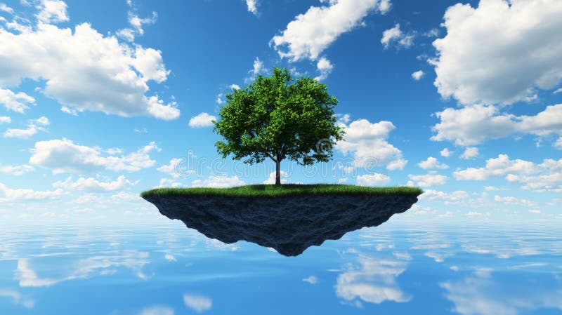 It Represents Growing and Aspiration when a Lone Tree Rises from the ...