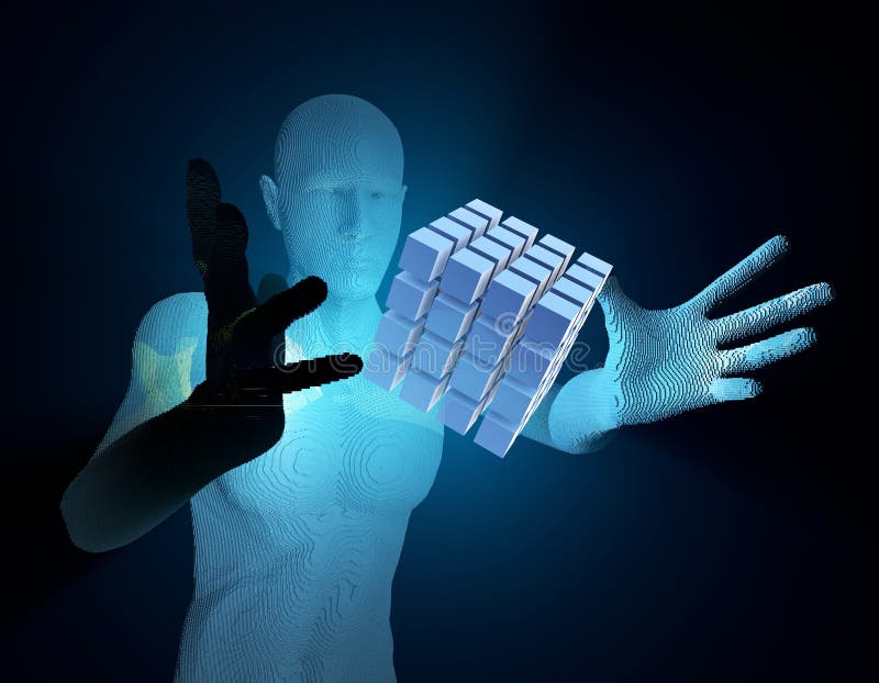 Human Intelligent Technology and World Map, Data Transmission and ...